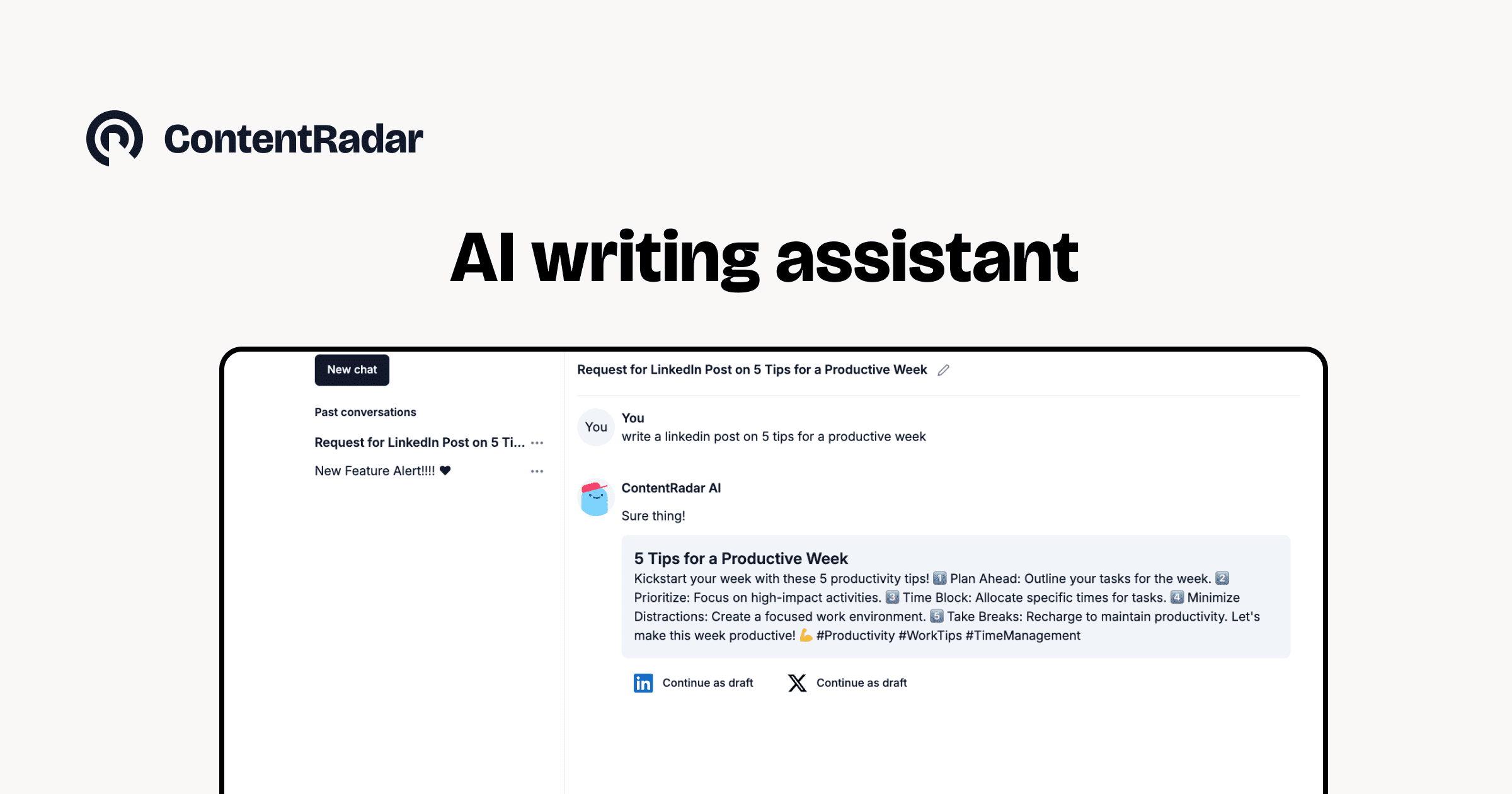 AI Writing Assistant - ContentRadar