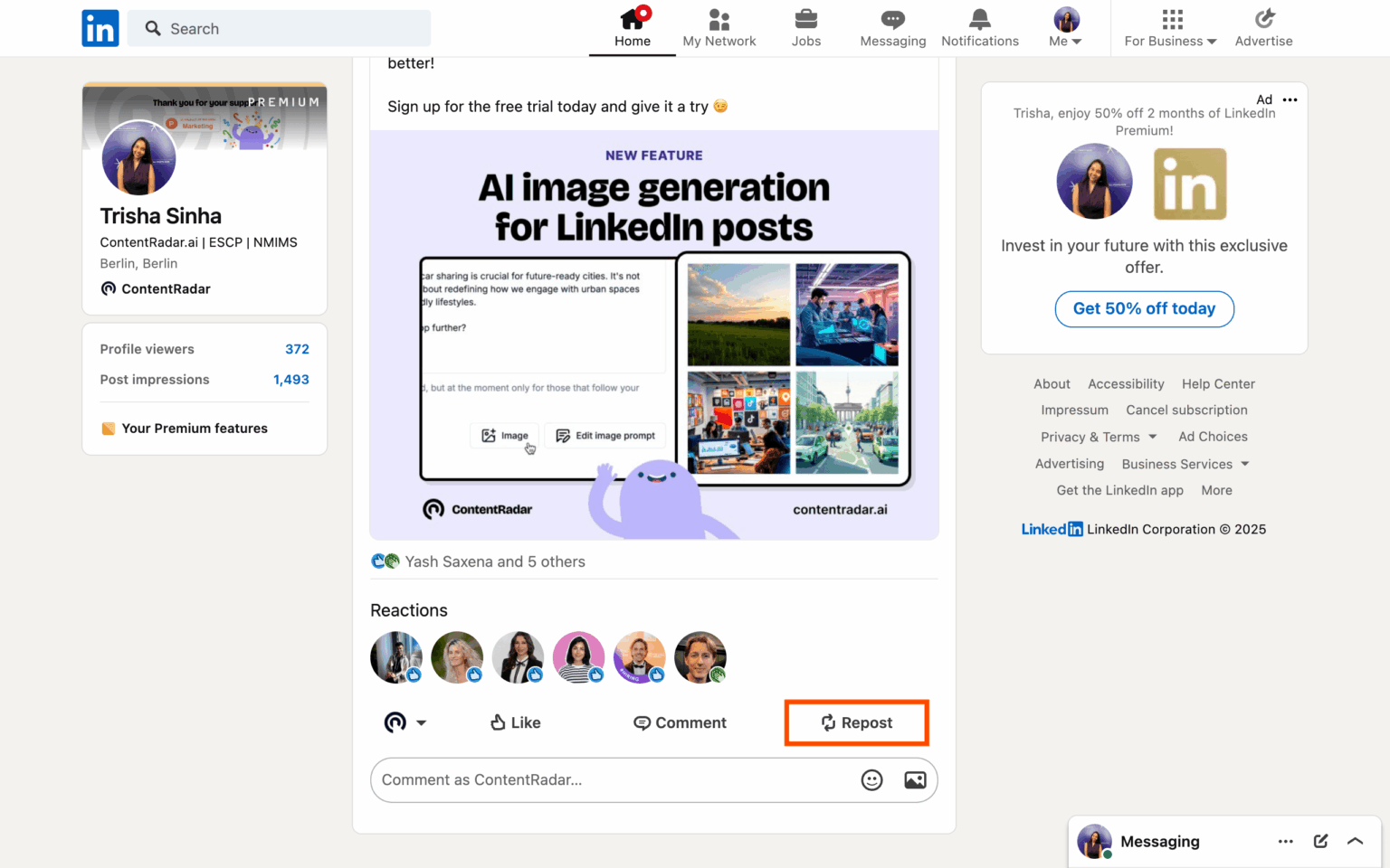 How to Repost on LinkedIn (Step by Step) - ContentRadar